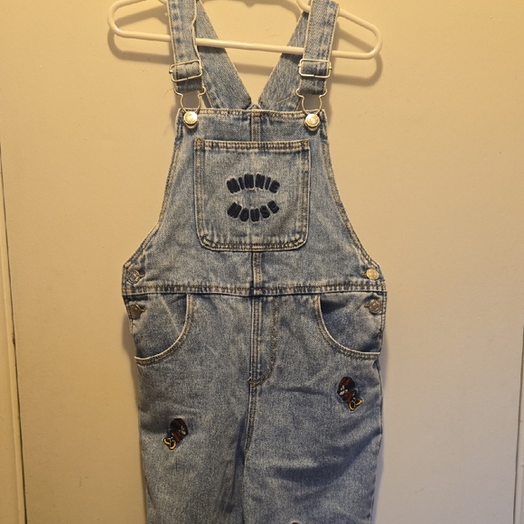 Zara | Bottoms | Zara Kids Disney Blue Denim Overalls With Minnie Mouse ...